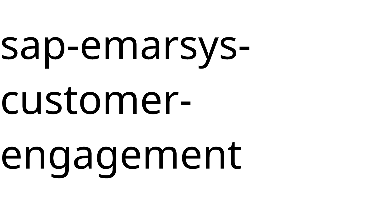 SAP Emarsys Customer Engagement | TM Forum ODA Component Directory